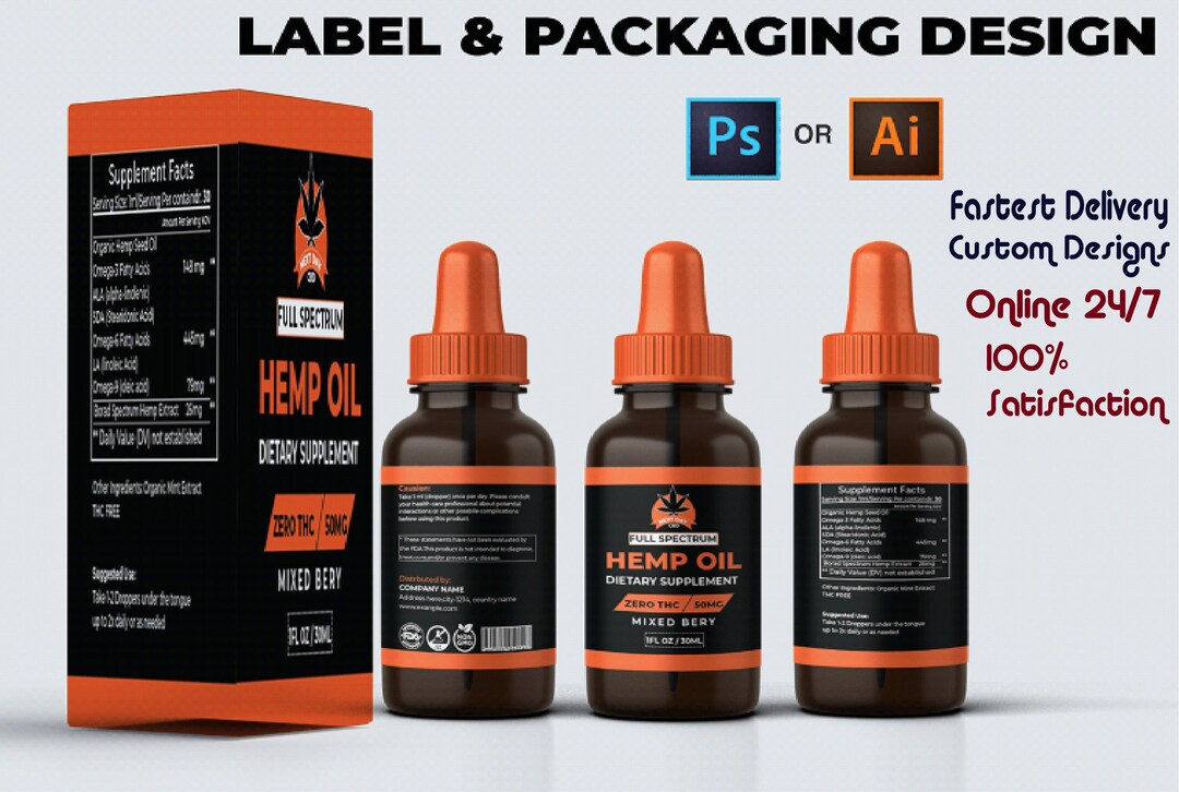 Custom Label Design With Dielines, 3d Mock-up, Delivery Within 24hours ...