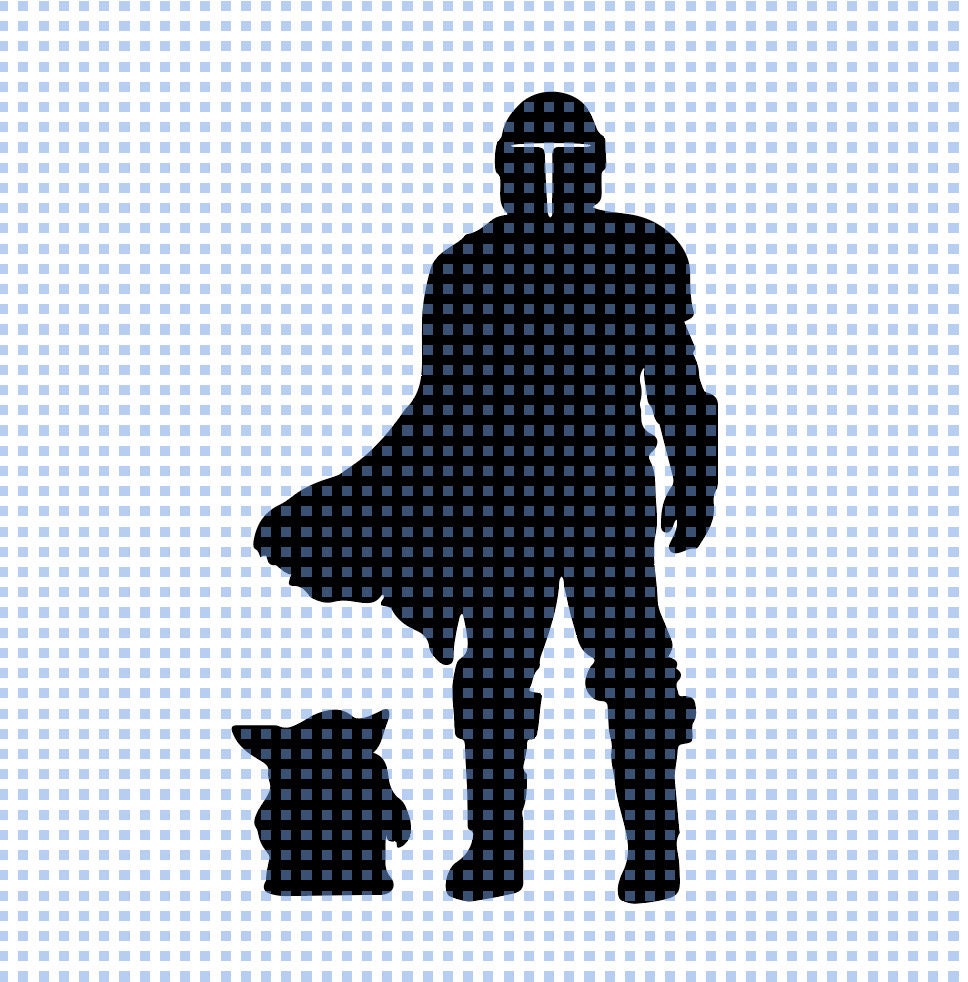 Mandalorian and Grogu Sillhouette SVG PSD PDF - Etsy