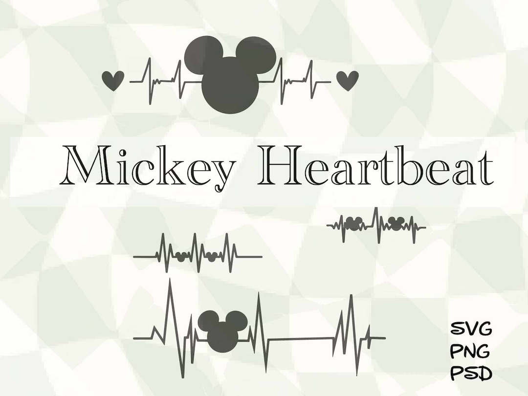 Mickey Heartbeat Digital File | SVG PNG PSD - Etsy