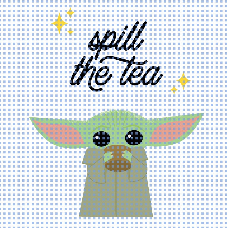 Baby Yoda Grogu Clip Art Spill the Tea PSD SVG PDF - Etsy