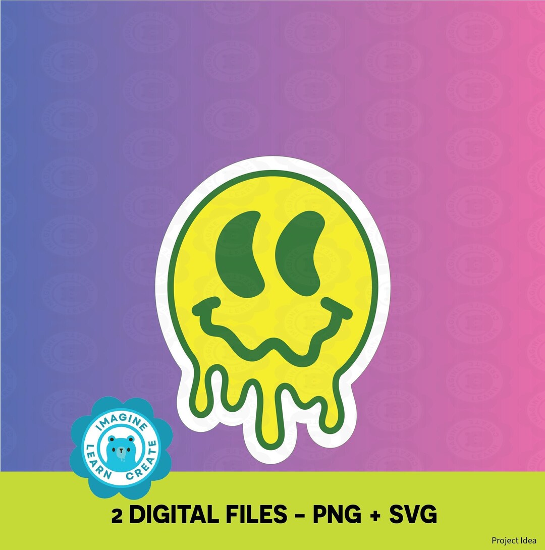 Melting Happy Face PNG SVG: Perfecto para proyectos de sublimación y ...