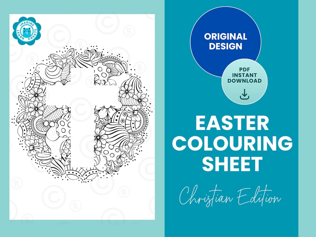 Easter Printable Colouring Page - Christian Edition - Instant Download ...