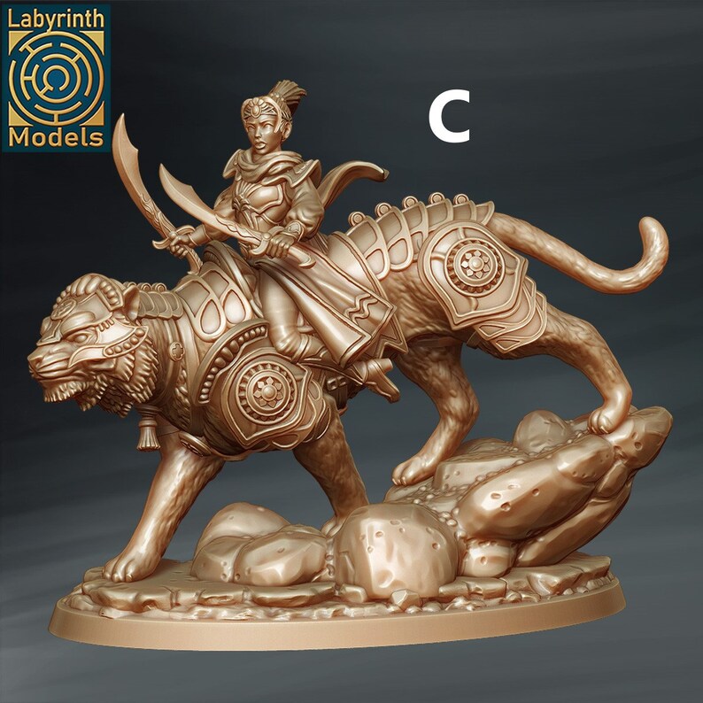 War Tigers Dnd Miniature, Tabletop RPG Dnd Mini, D&D Figurines, Fantasy ...