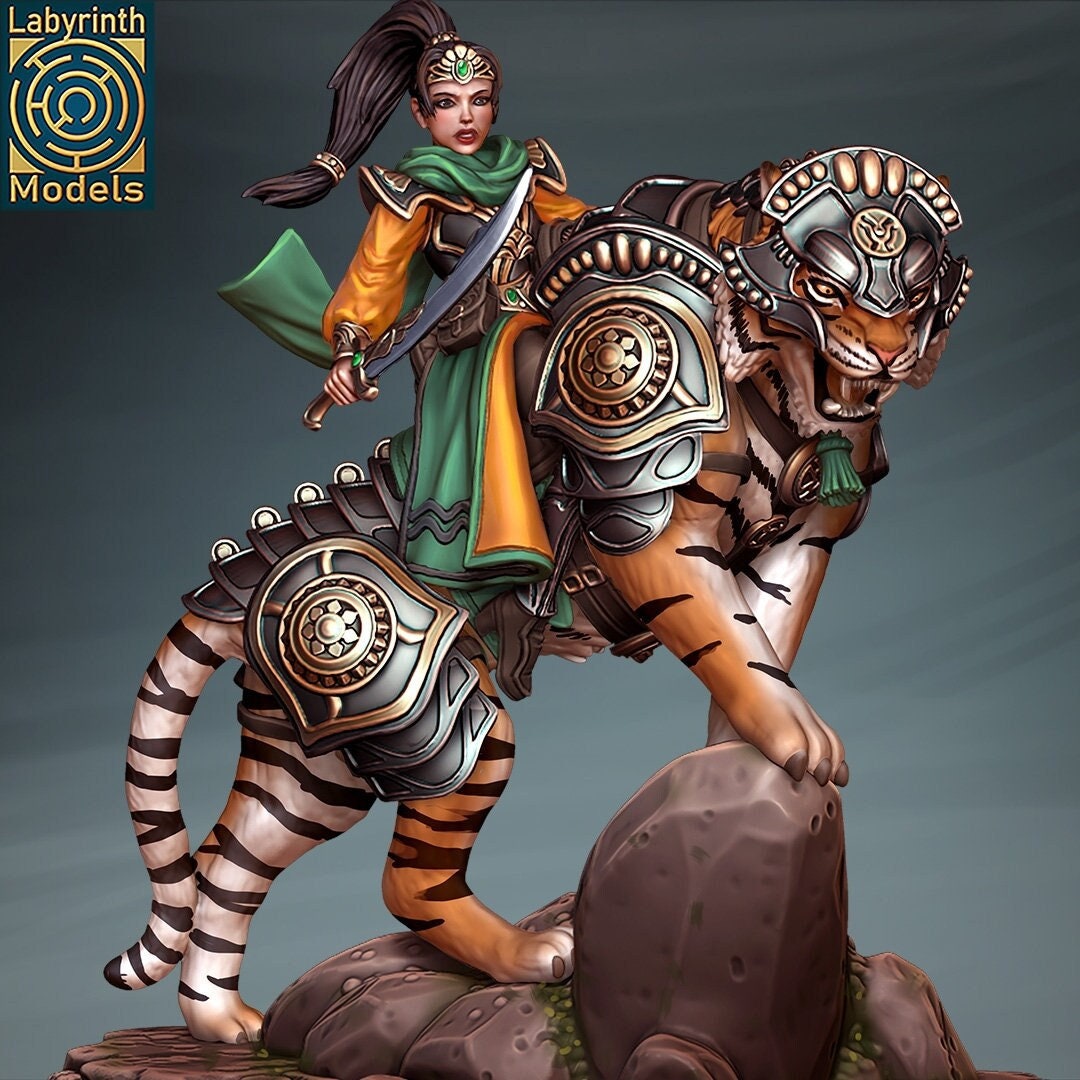 War Tigers Dnd Miniature, Tabletop RPG Dnd Mini, D&D Figurines, Fantasy ...