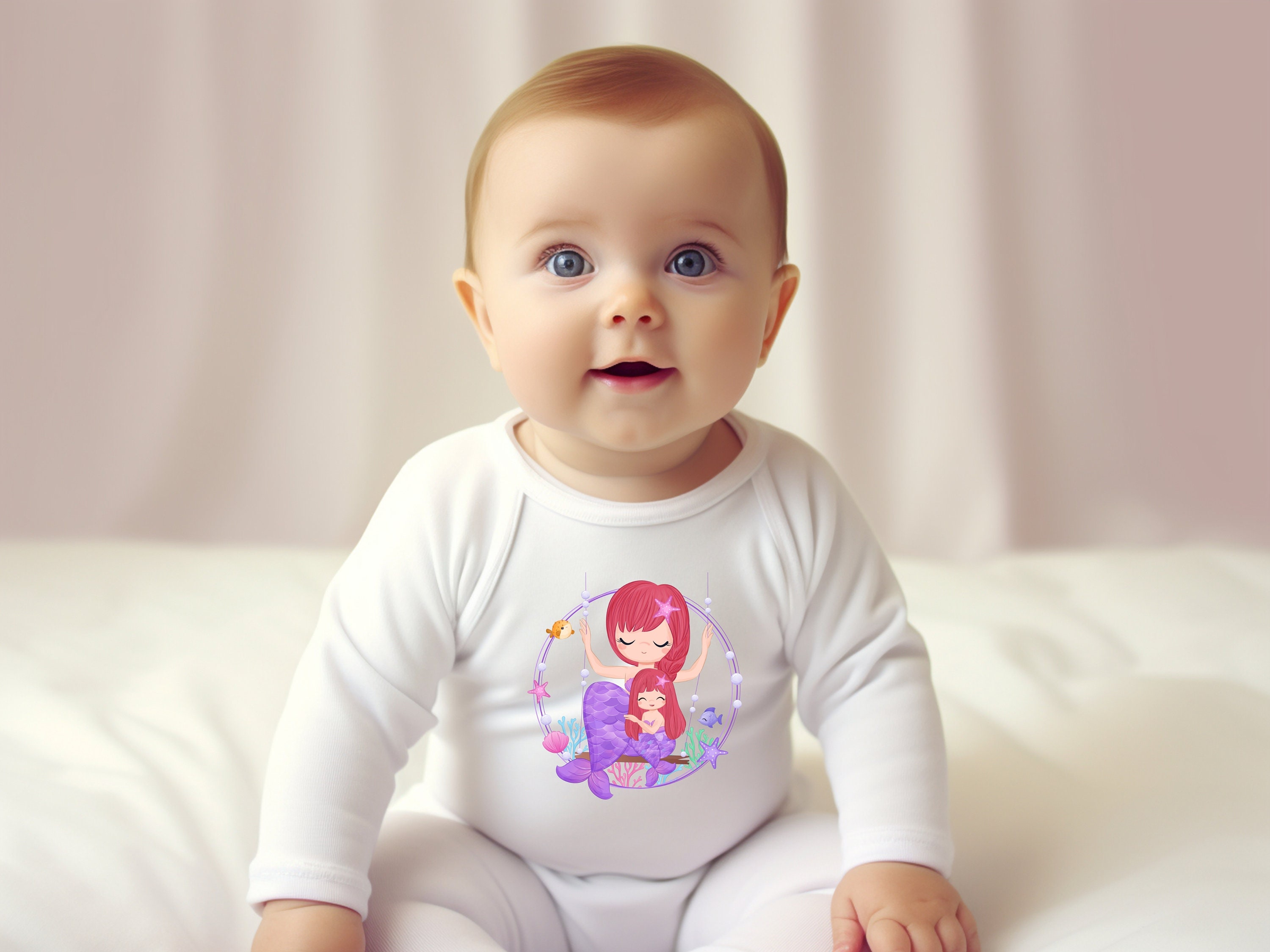 Baby Mermaids Watercolor Clipart PNG Digital Download,mermaid Tails ...