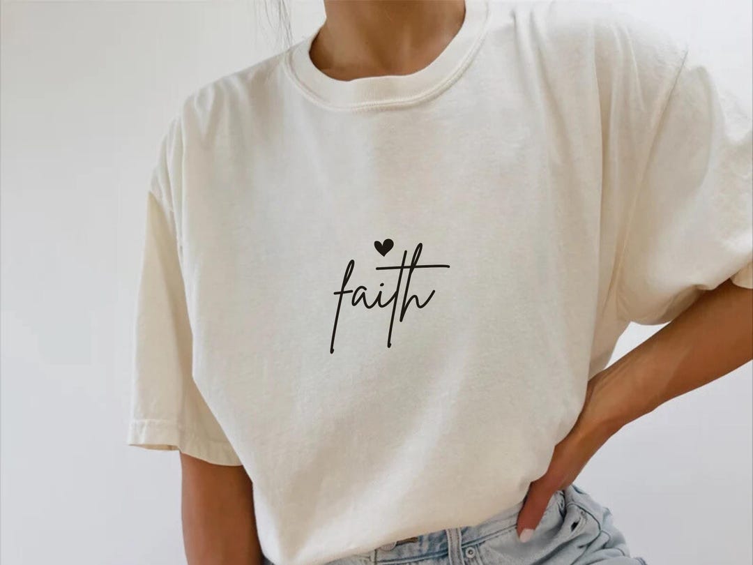 Faith Word Art PNG With Heart, Minimalist Christian Digital Download ...