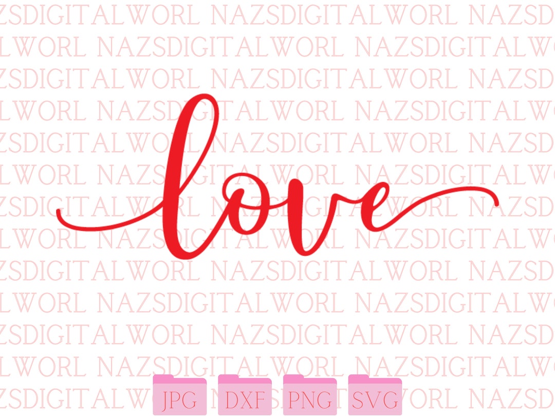 Love Script With Heart Svg Cutting File for Cricut Love Word ...