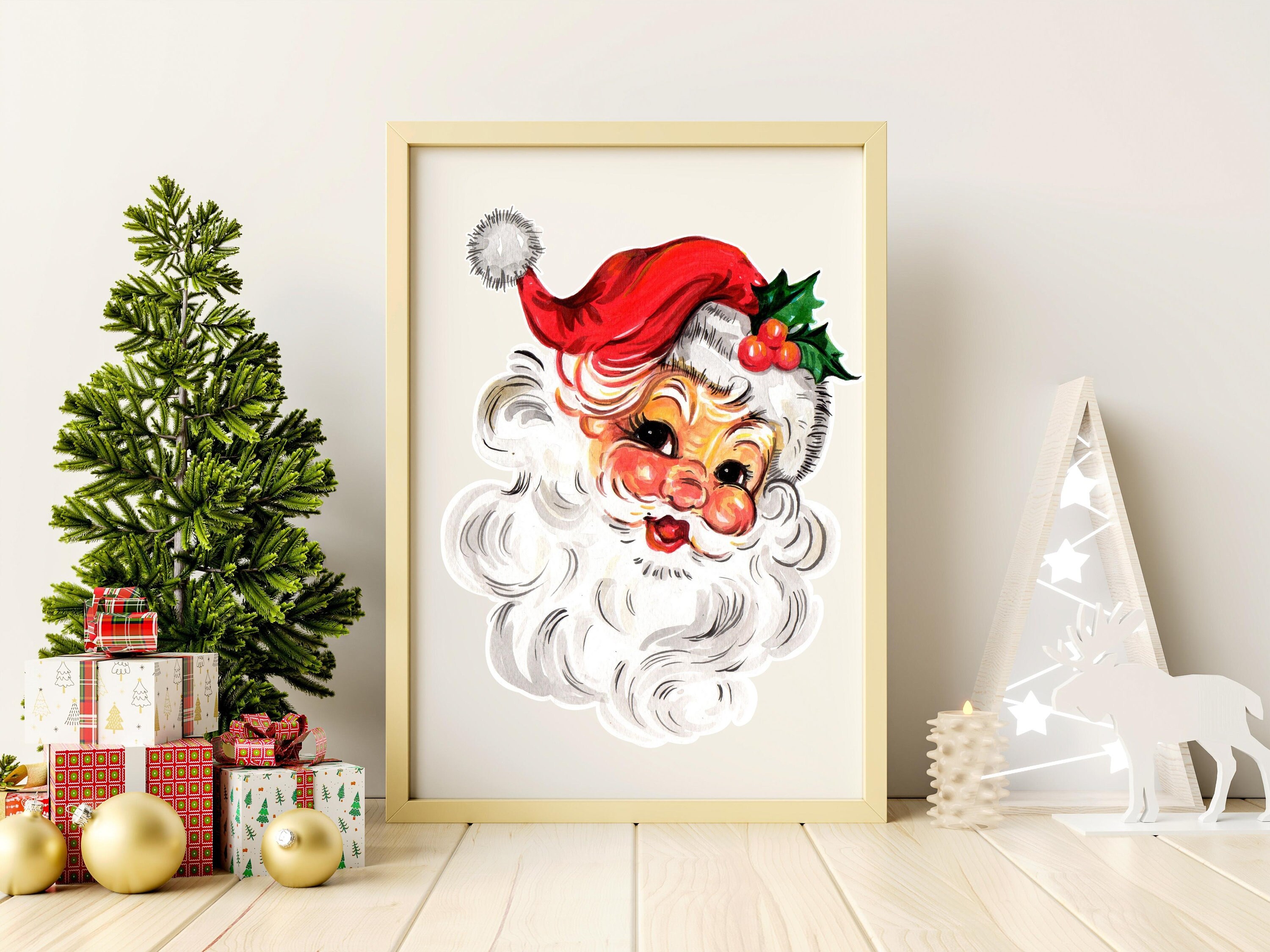 Vintage Digital Clipart Red Santa Claus 23 Christmas Vintage Greeting ...