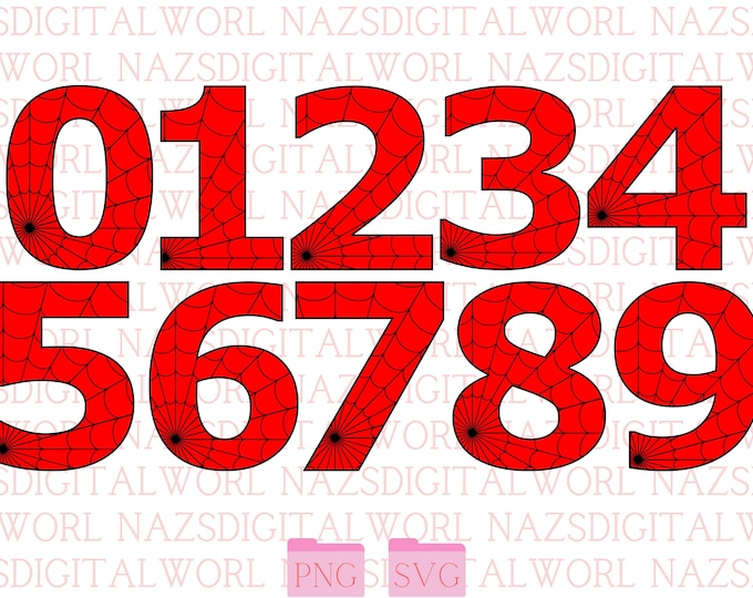 Spider-man 0-9 Numbers Font SVG | Numbers Miles Spider-man SVG ...