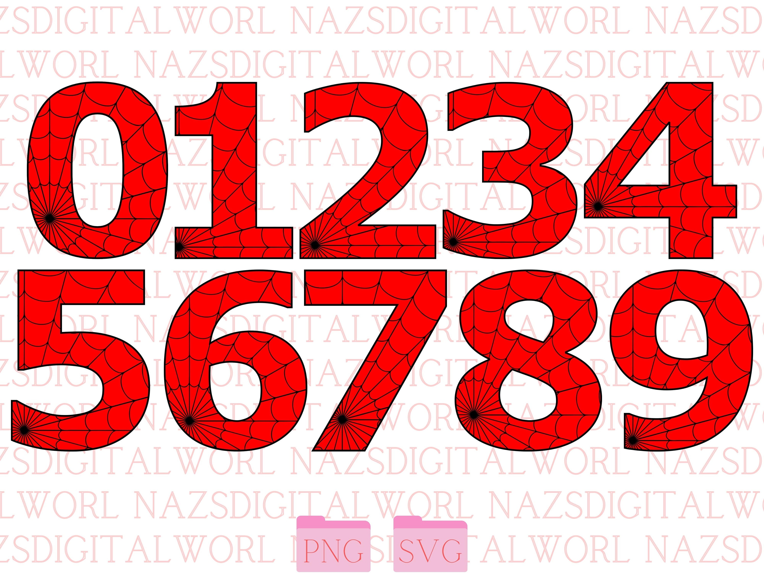 Spidey Birthday Numbers SVG Png, Birthday Boy Spiderman Png, Birthday ...