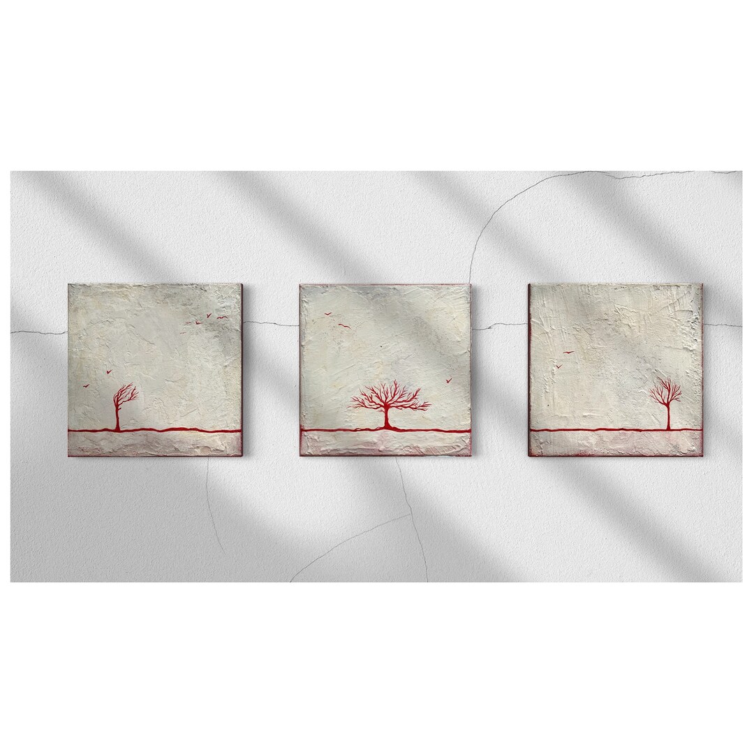 Mini Abstract Paintings Set, Textured Art, Original Paintings ...