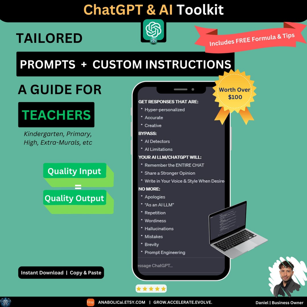 Chatgpt for Teachers: Prompts and Custom Instructions Toolkit | Educate ...