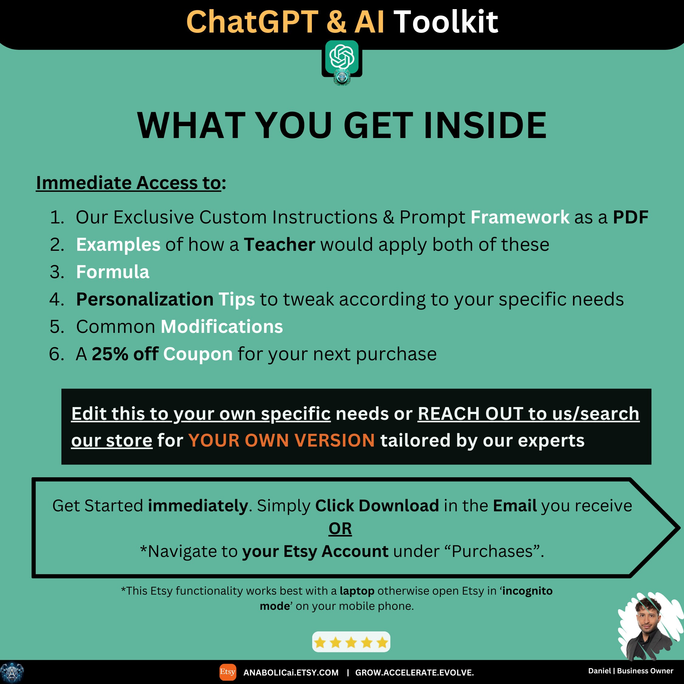 Chatgpt for Teachers: Prompts and Custom Instructions Toolkit | Educate ...