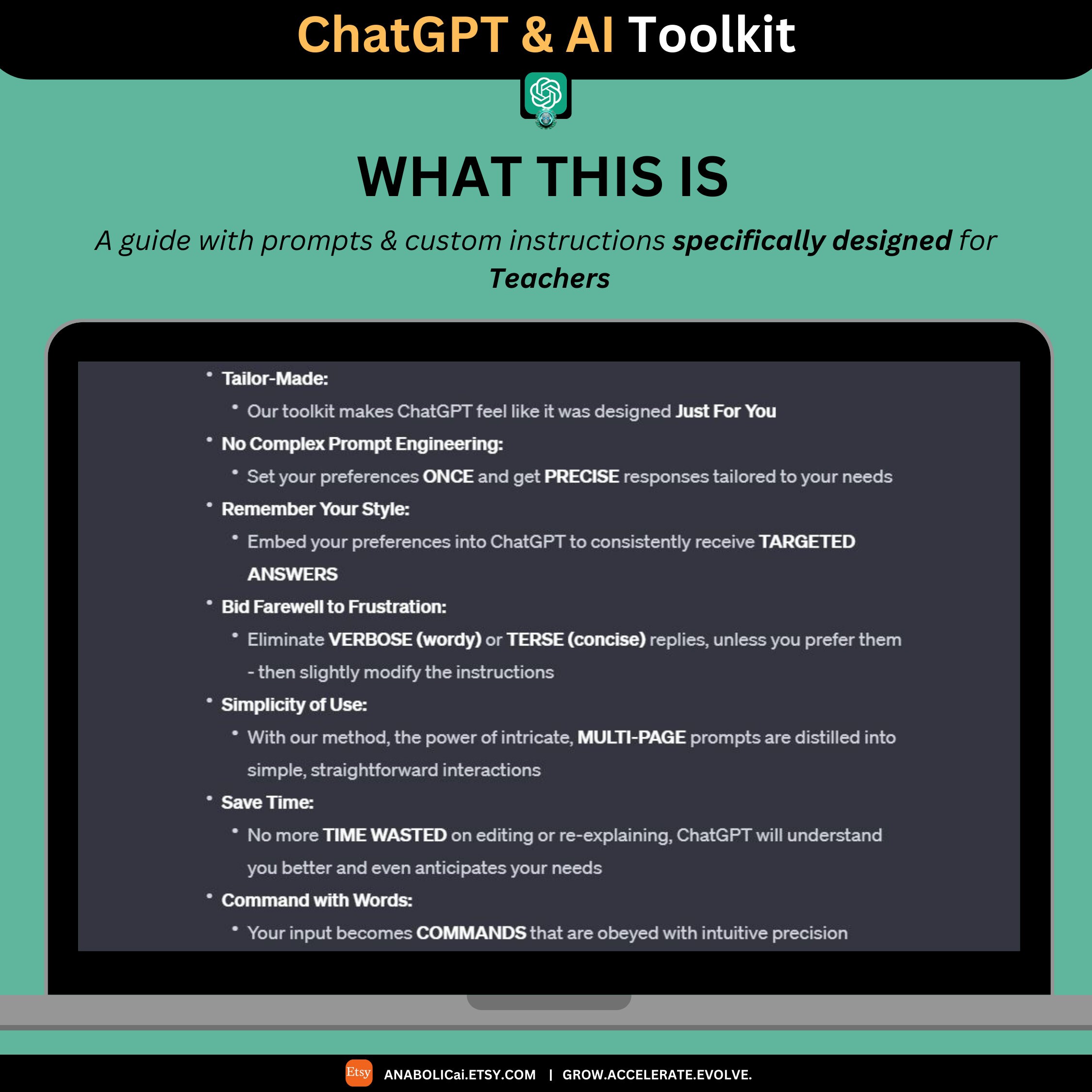 Chatgpt for Teachers: Prompts and Custom Instructions Toolkit | Educate ...
