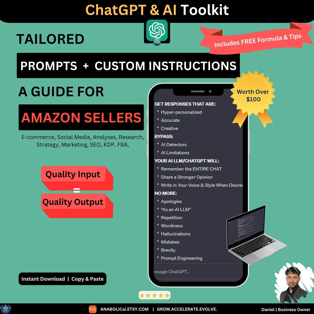Chatgpt for Amazon Sellers: Prompts and Customs Instructions AI Toolkit ...