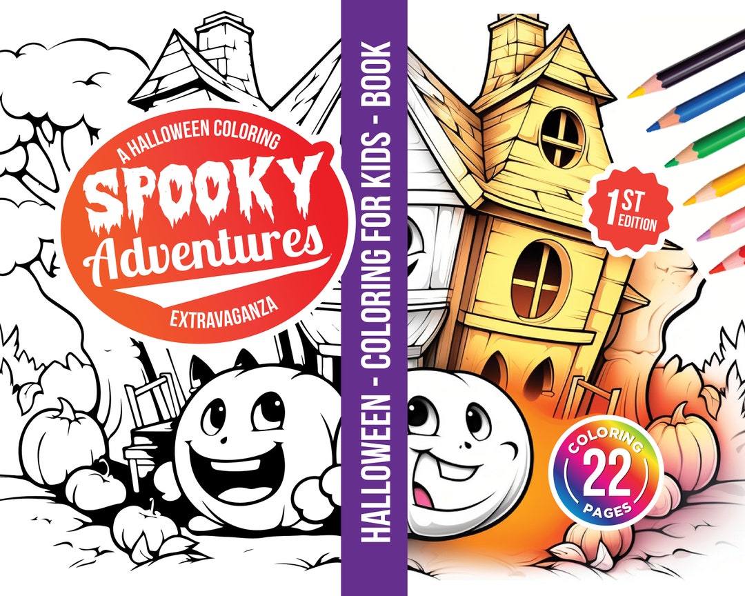 Enchanting Halloween Kids Coloring Book: Spooktacular - Etsy