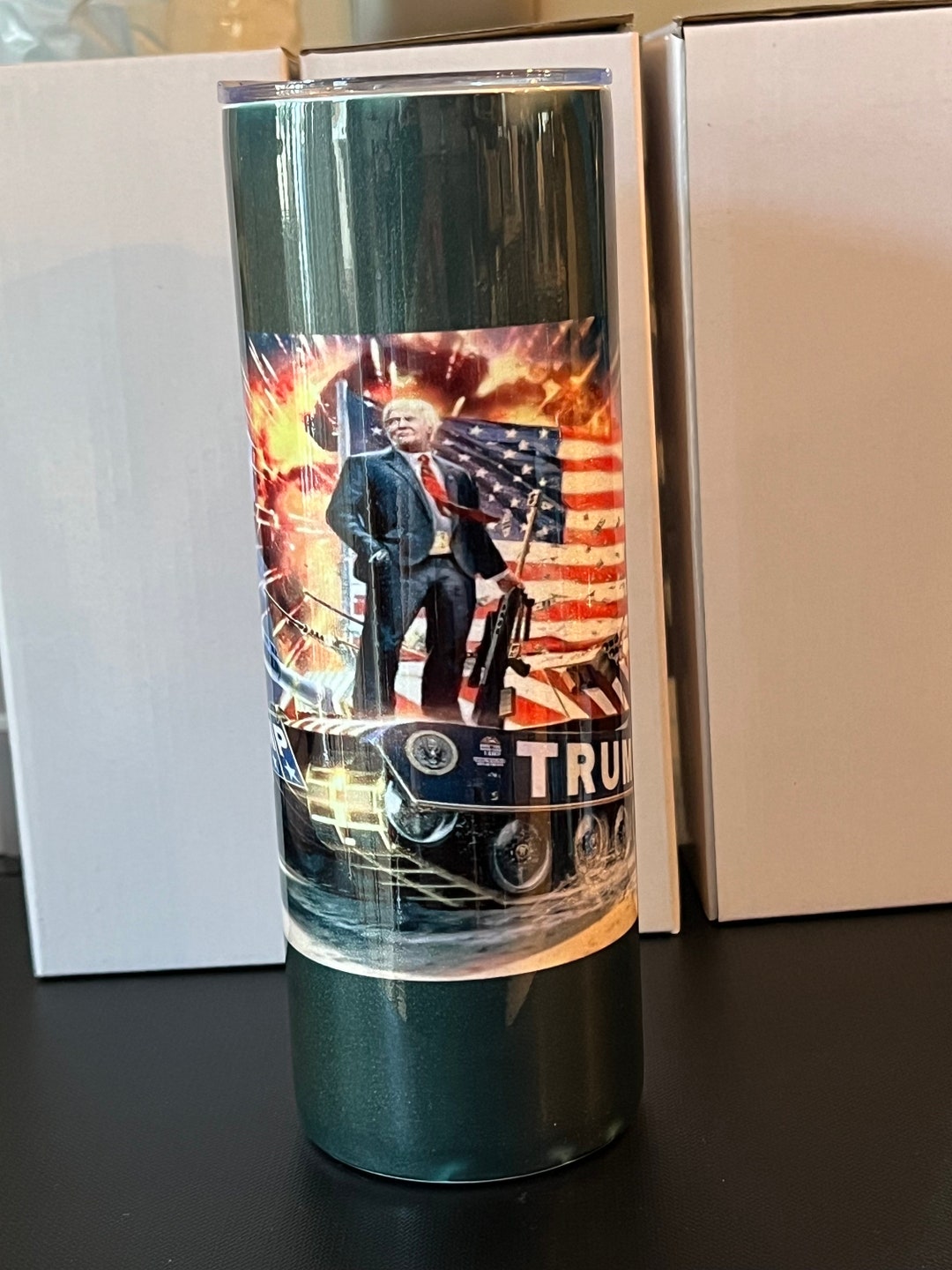 Donald Trump, Tank & American Flag 20oz Tumbler - Etsy