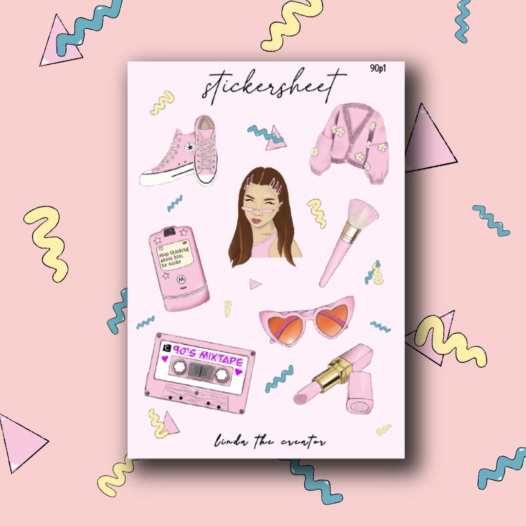 90's Sticker, 90's Aesthetic, 90s Sticker, Retro, Pastel, Nostalgia ...