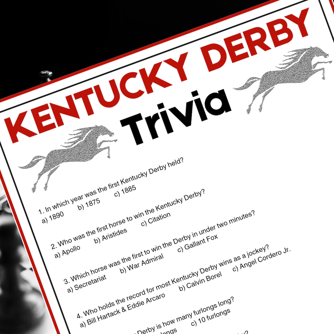 Kentucky Derby Trivia Game: Horse Racing Party (digital Download ...
