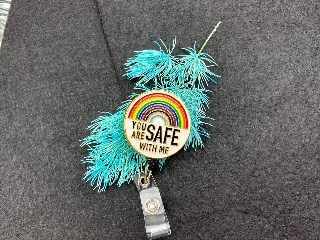 Gay Pride LGBT Badge Reel Keychain With Card Holder Lanyard - Etsy