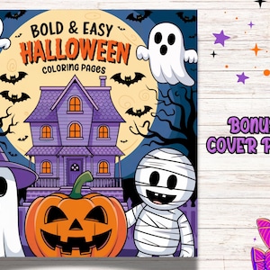 Bold & Easy Halloween Coloring Pages for Adults and Kids, Halloween ...