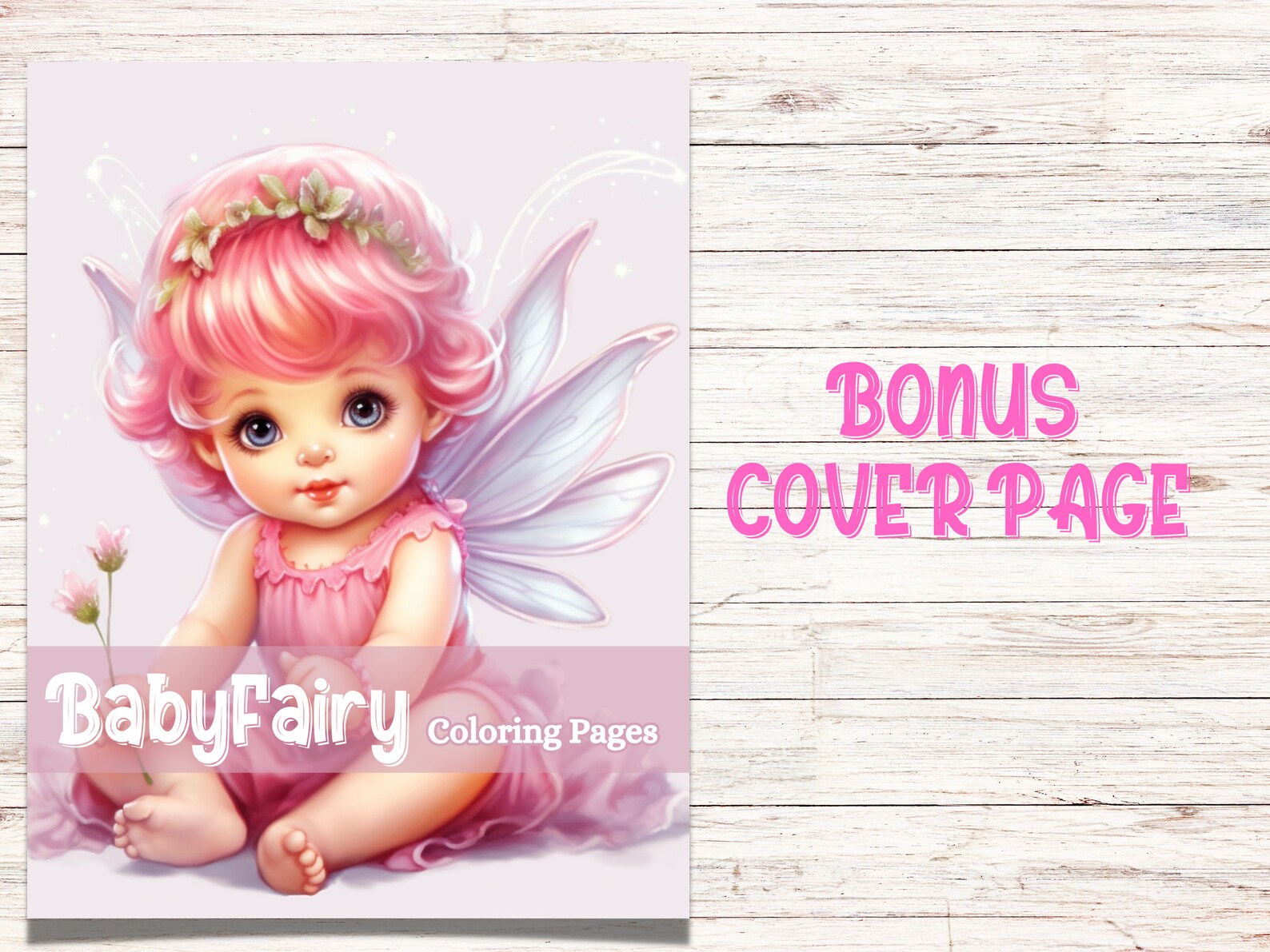20 Baby Fairy Coloring Pages for Adults and Kids, Grayscale Coloring ...
