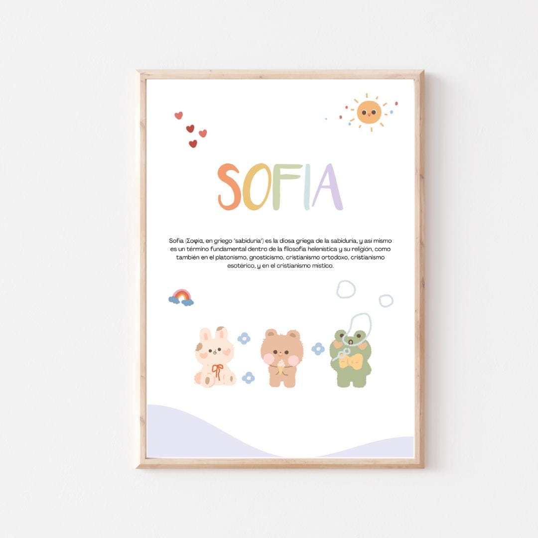 Poster PDF A4 Sofia Name Meaning of the Name Sofia Funny Printable Pdf Sheet - Etsy
