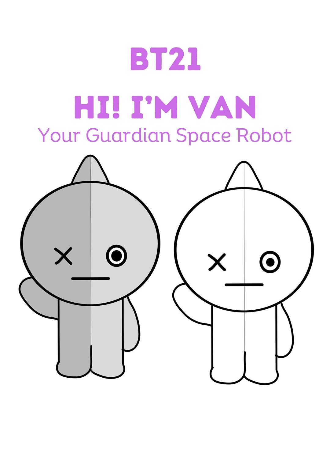 BT21 Van Coloring Page Digital Download Digitale Skizze - Etsy.de