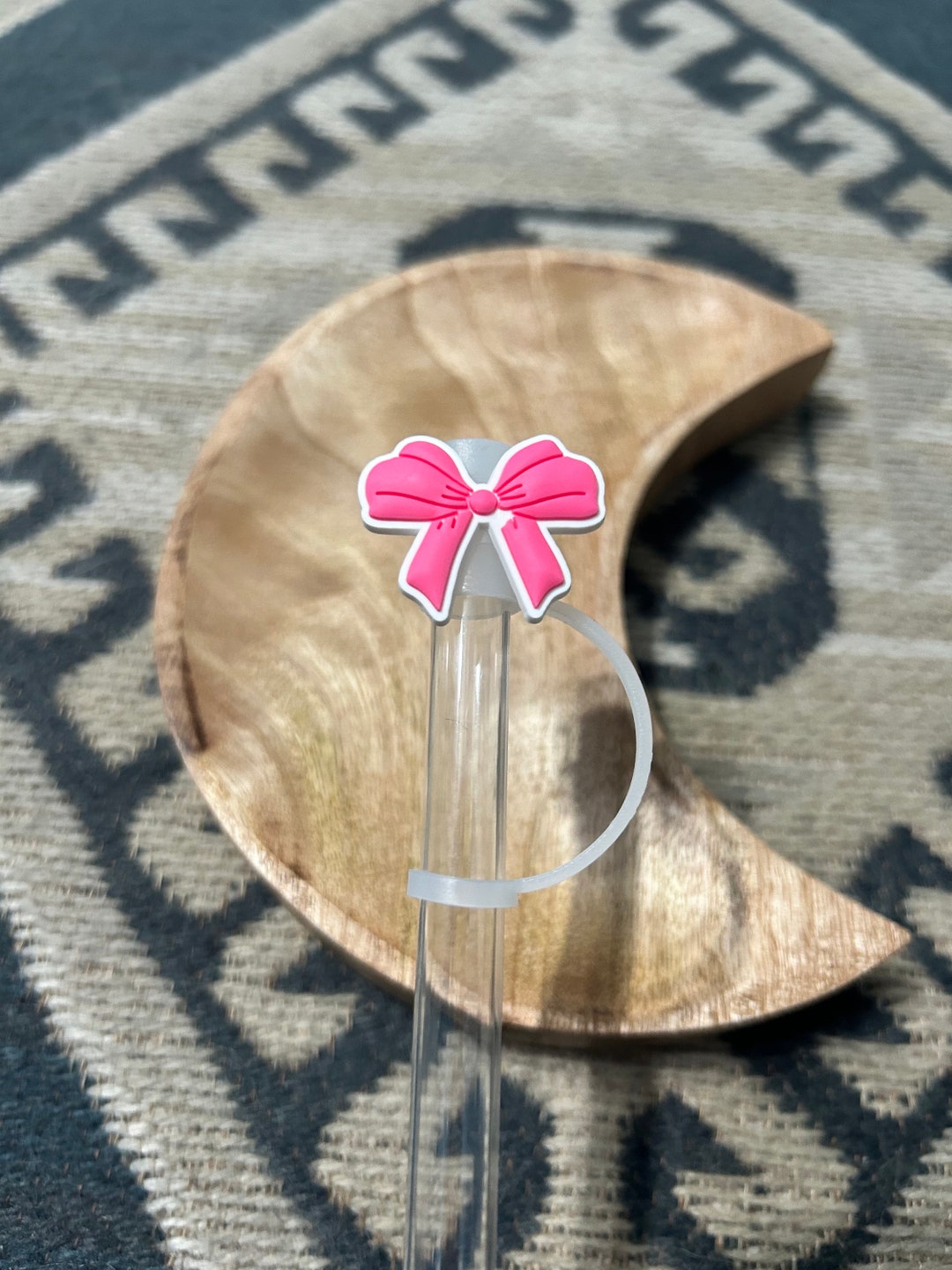 Pink Bow Topper, Coquette Straw Topper, Bow Straw Topper, Cute Straw ...