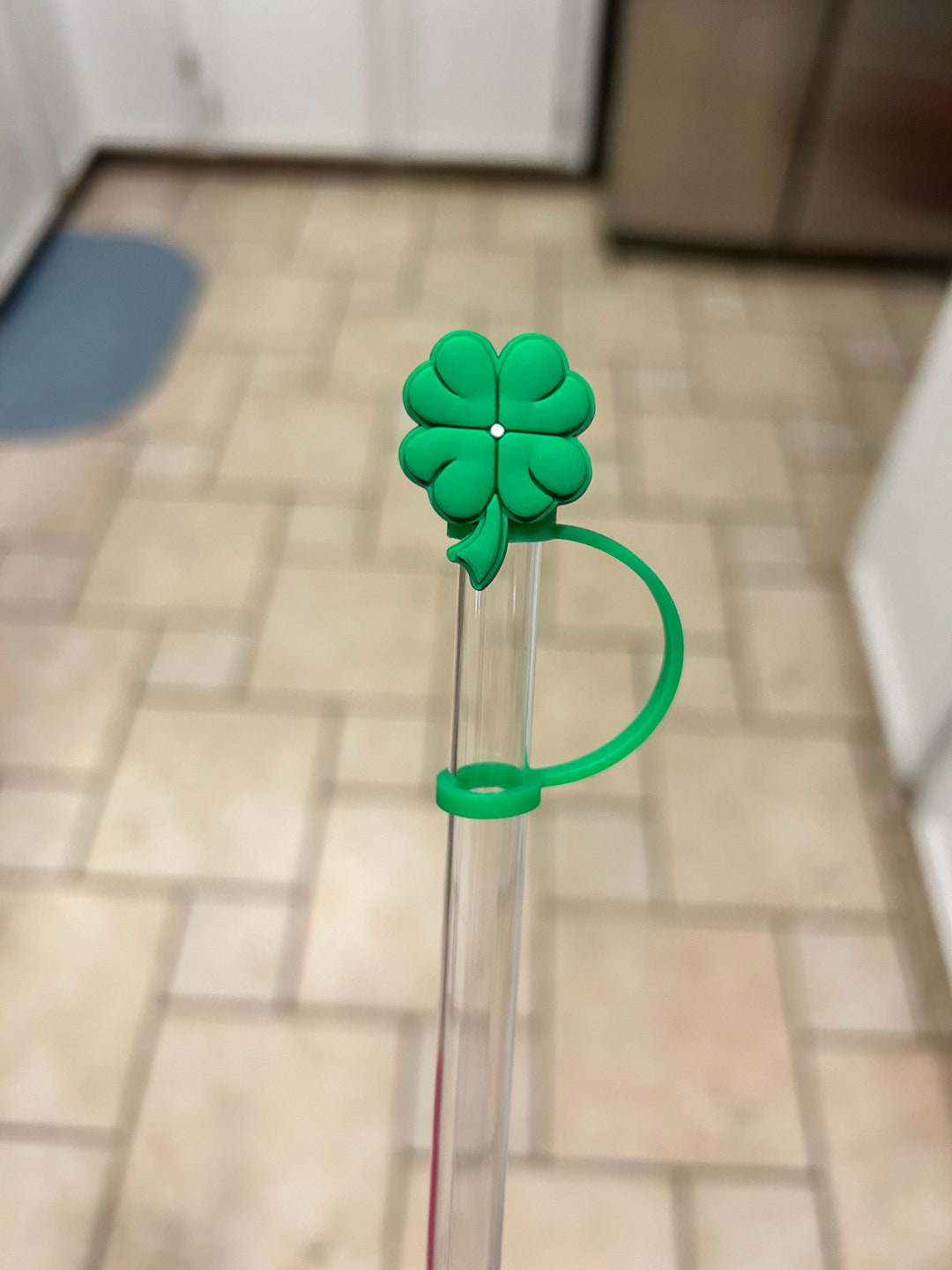 St Patty Straw Topper, Saint Patrick Straw Topper, Four Leaf Clover ...