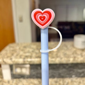 Valentines Straw Topper, Concha Straw Topper, Pink Straw Topper, Heart ...