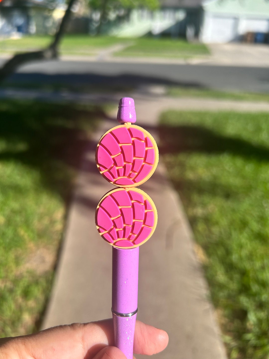 Concha Focal Bead, Pink Concha Focal Bead, Large Concha Focal, Mexican ...