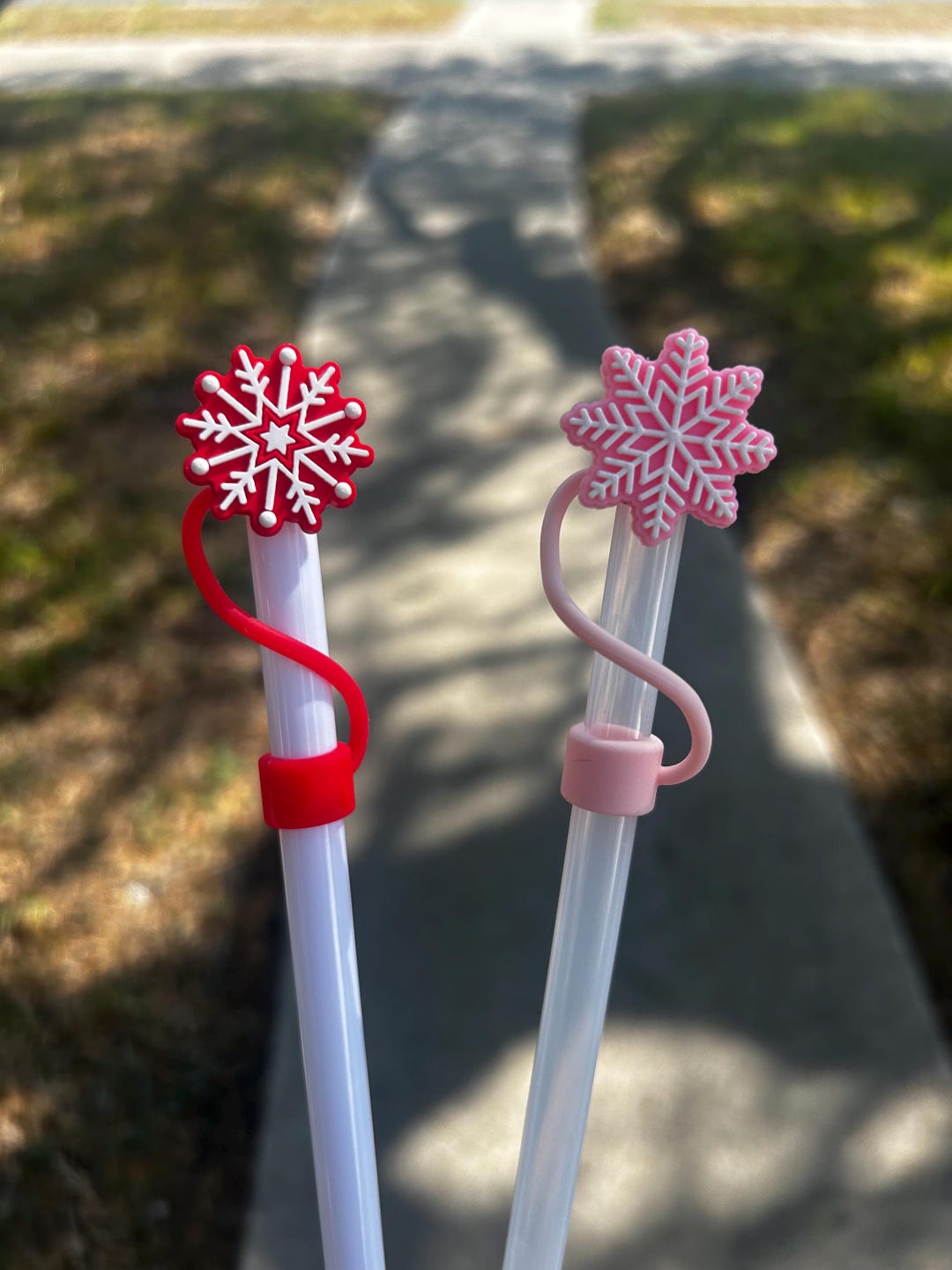 Snowflake Straw Topper, Pink Snowflake Straw Topper, Red Snowflake ...
