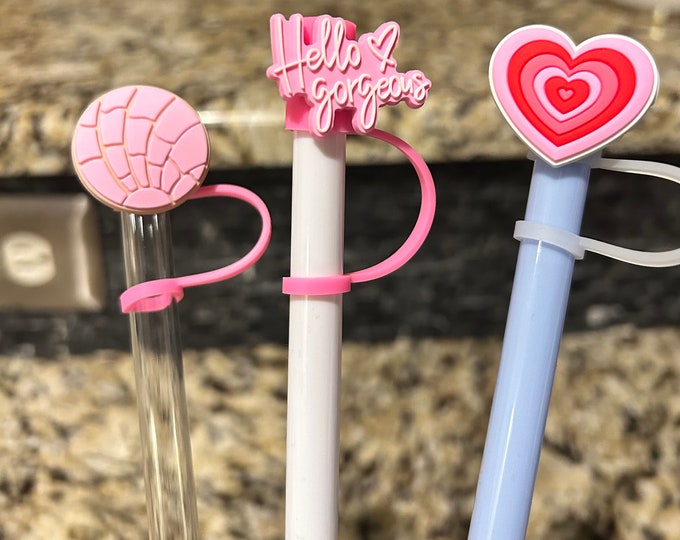 Valentines Straw Topper, Pink Stanley Straw Topper, Hello Gorgeous ...