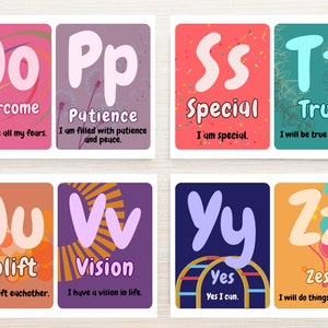 ABC Affirmation Flashcards, Alphabet Flashcards, Kids Affirmation ...