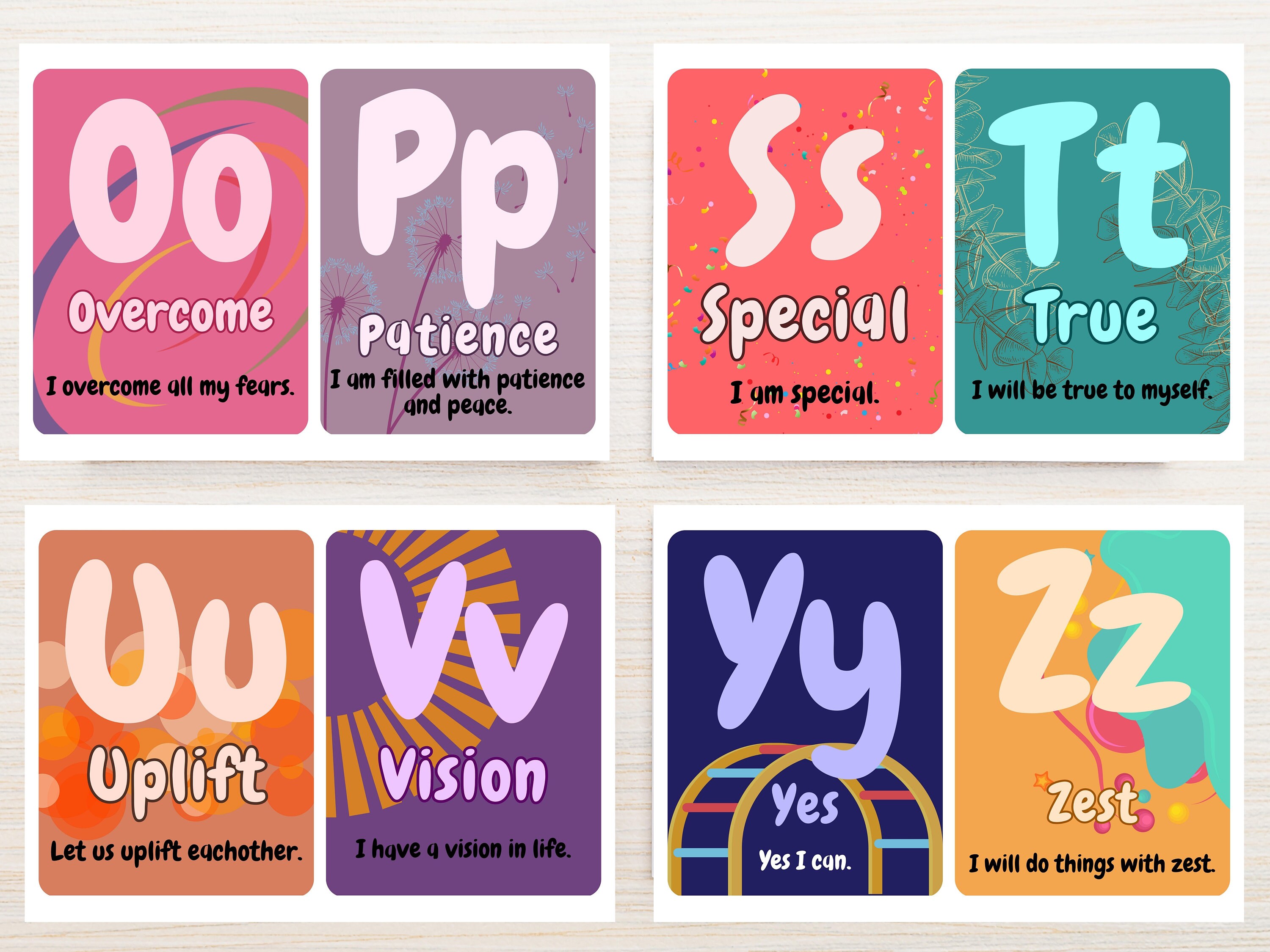ABC Affirmation Flashcards Alphabet Flashcards Kids - Etsy