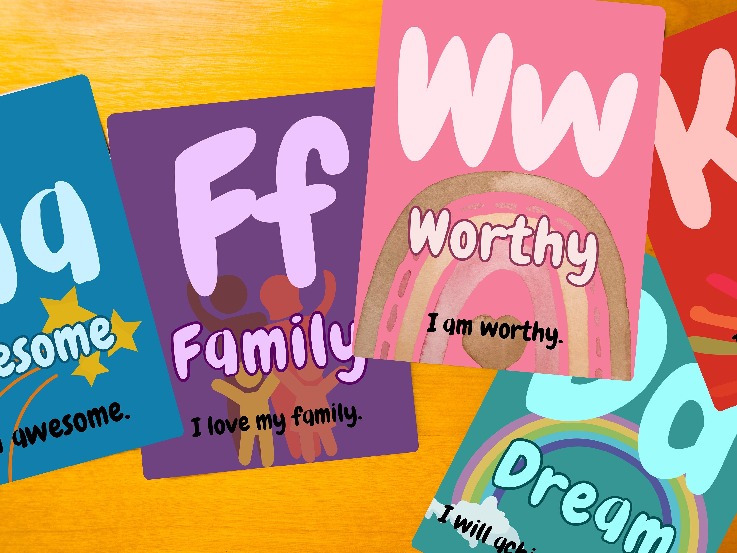 ABC Affirmation Flashcards Alphabet Flashcards Kids - Etsy