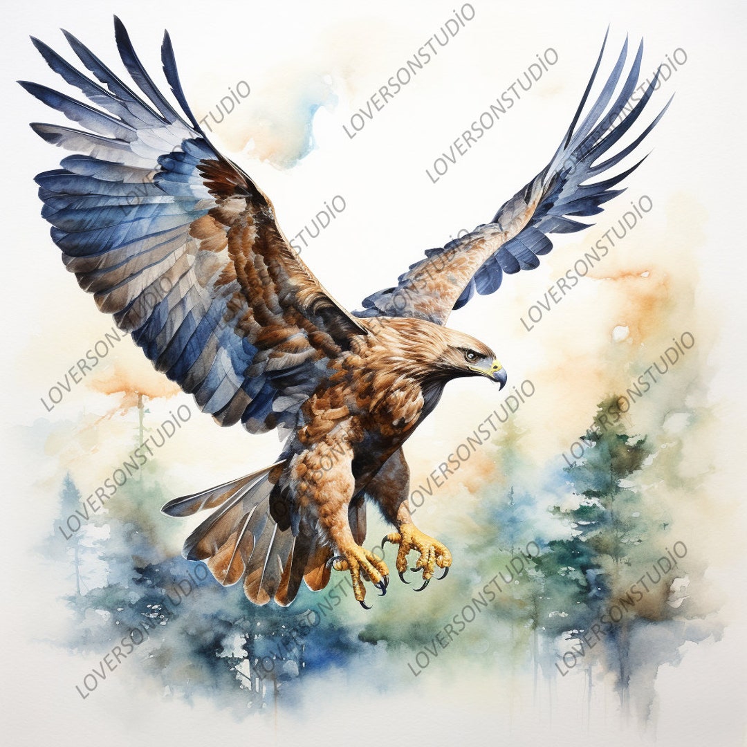 Watercolor Hawk Png-hawk Png-animal Png Sublimation Design-tshirt Png ...