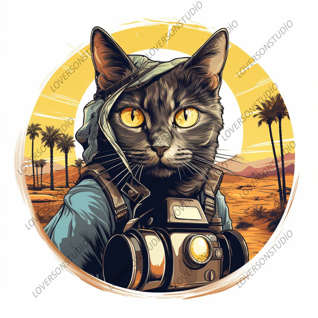 Cameraman Cat Png-cat Png-animal Png Sublimation Design-set of 2 Png ...