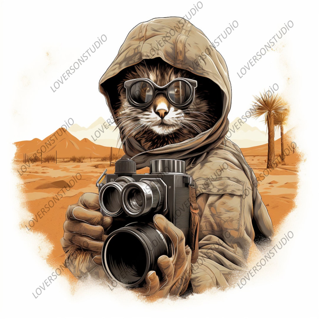 Cameraman Cat Png-cat Png-animal Png Sublimation Design-set of 2 Png ...
