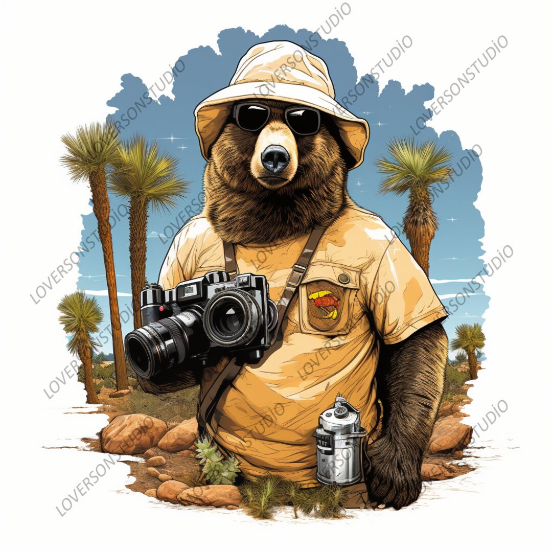 Cameraman Bear Png File-bear Png-animal Png Sublimation Design-set of 2 ...