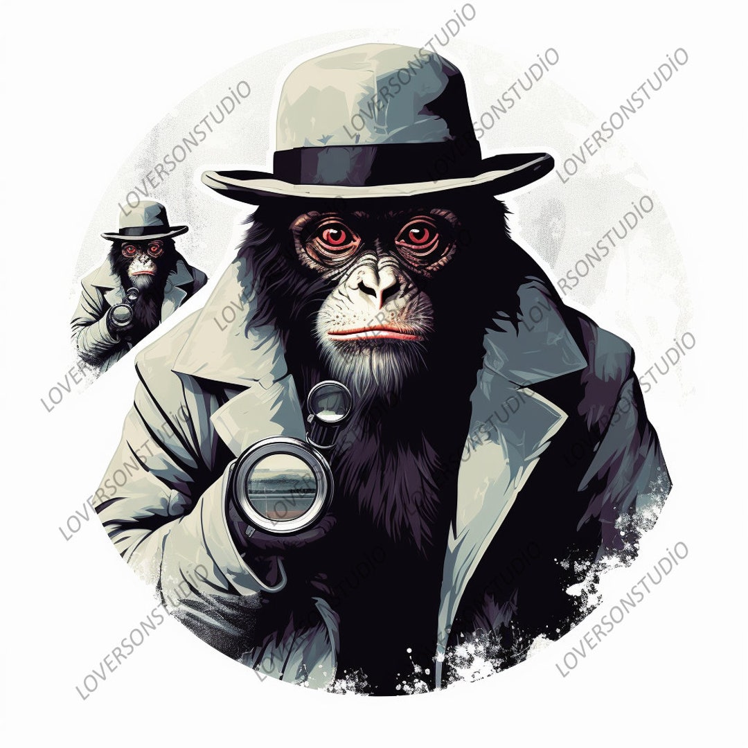 Detective Monkey Png File-monkey Png-animal Png Sublimation Design ...