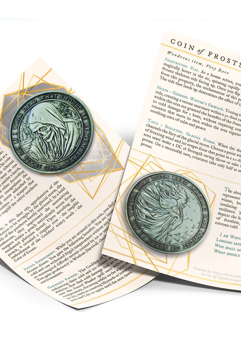 Coin of Frosts Dnd / RPG 5e DM Roleplay Coin for Tabletop / - Etsy UK