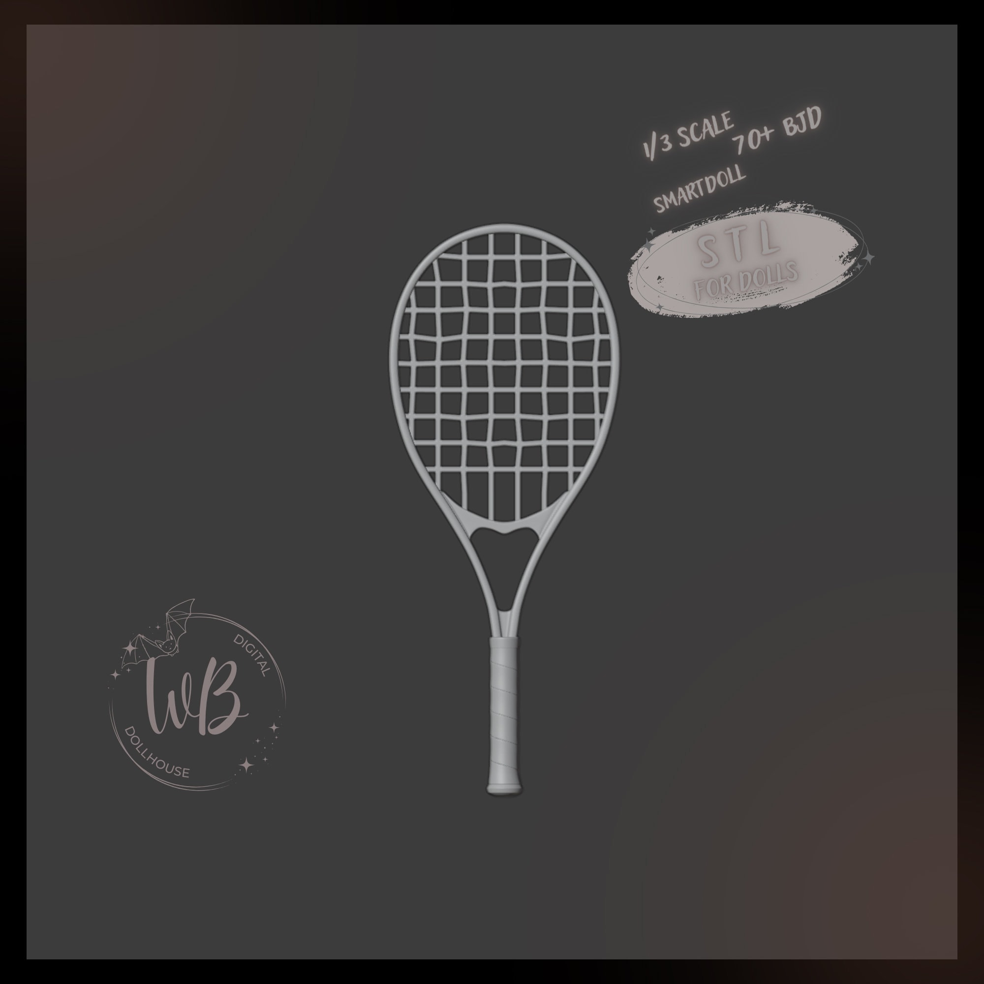 1-3 Scale Tennis Racket for BJD 1:3 and Smartdoll. Accessories for BJD ...
