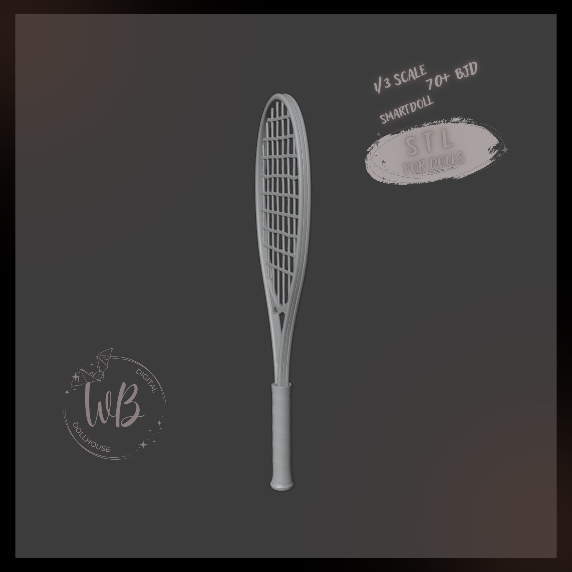 1-3 Scale Tennis Racket for BJD 1:3 and Smartdoll. Accessories for BJD ...