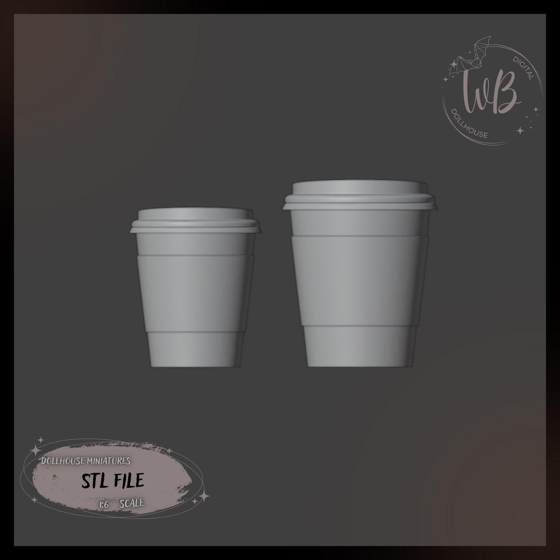 1:6 Scale. Takeaway Coffee Cup. Paper Coffee Cup for Dollhouse ...