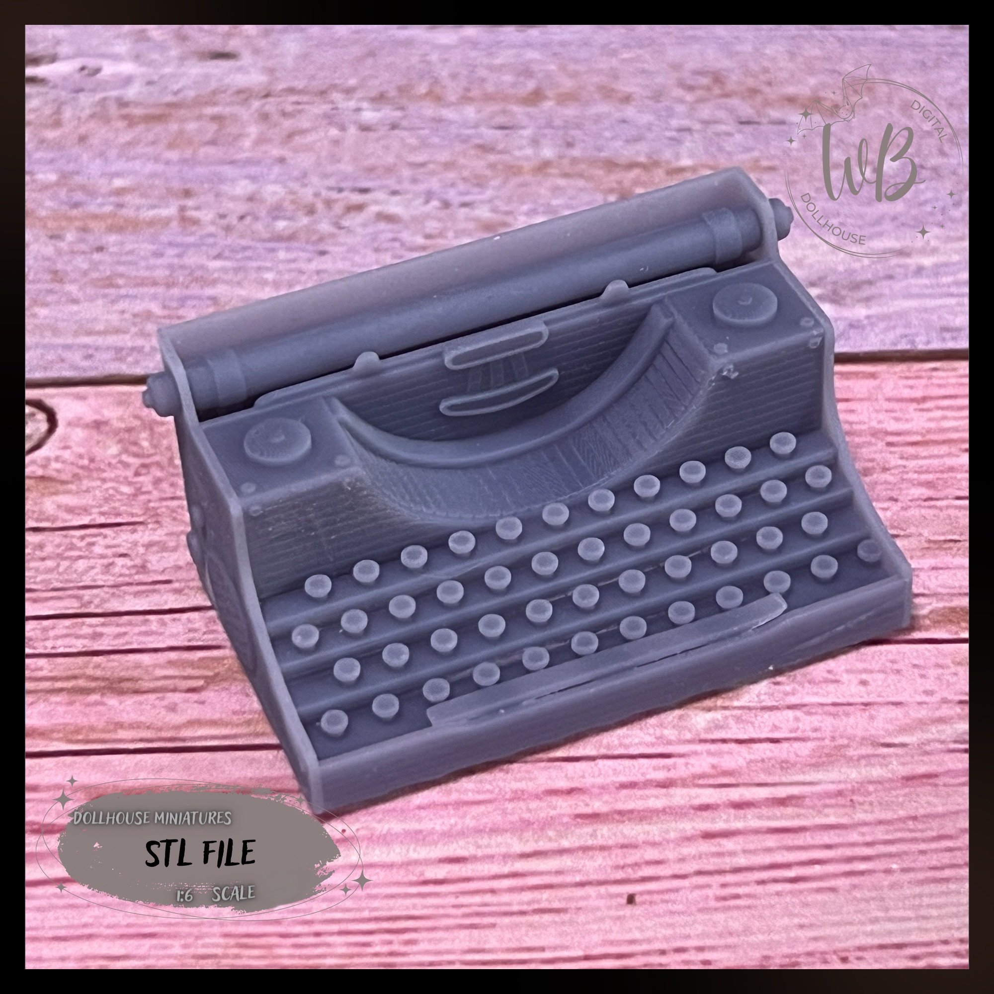 1:6 Scale. Typewriter for Dollhouse. Miniature Typewriter. STL ...