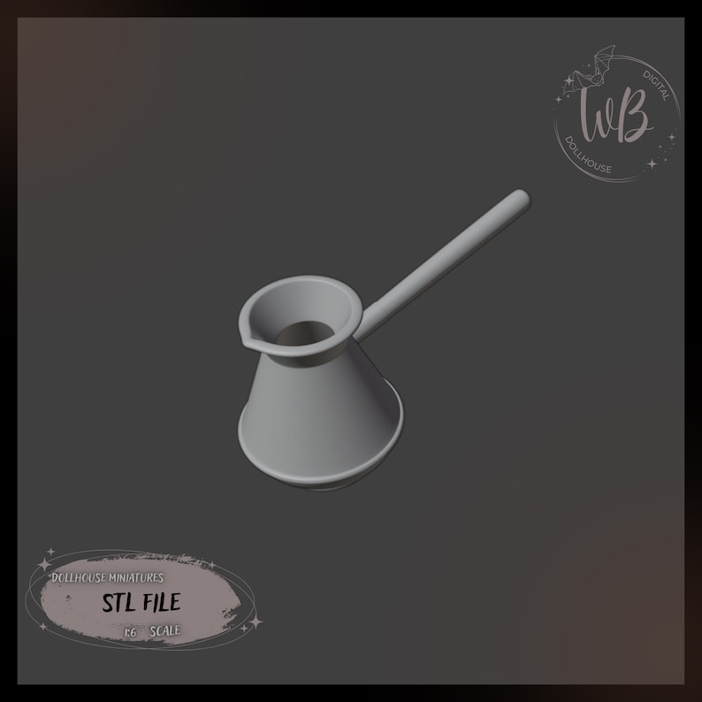 1:6 Scale. Cezve. Miniature Cezve for a Dollhouse. STL Downloadable ...