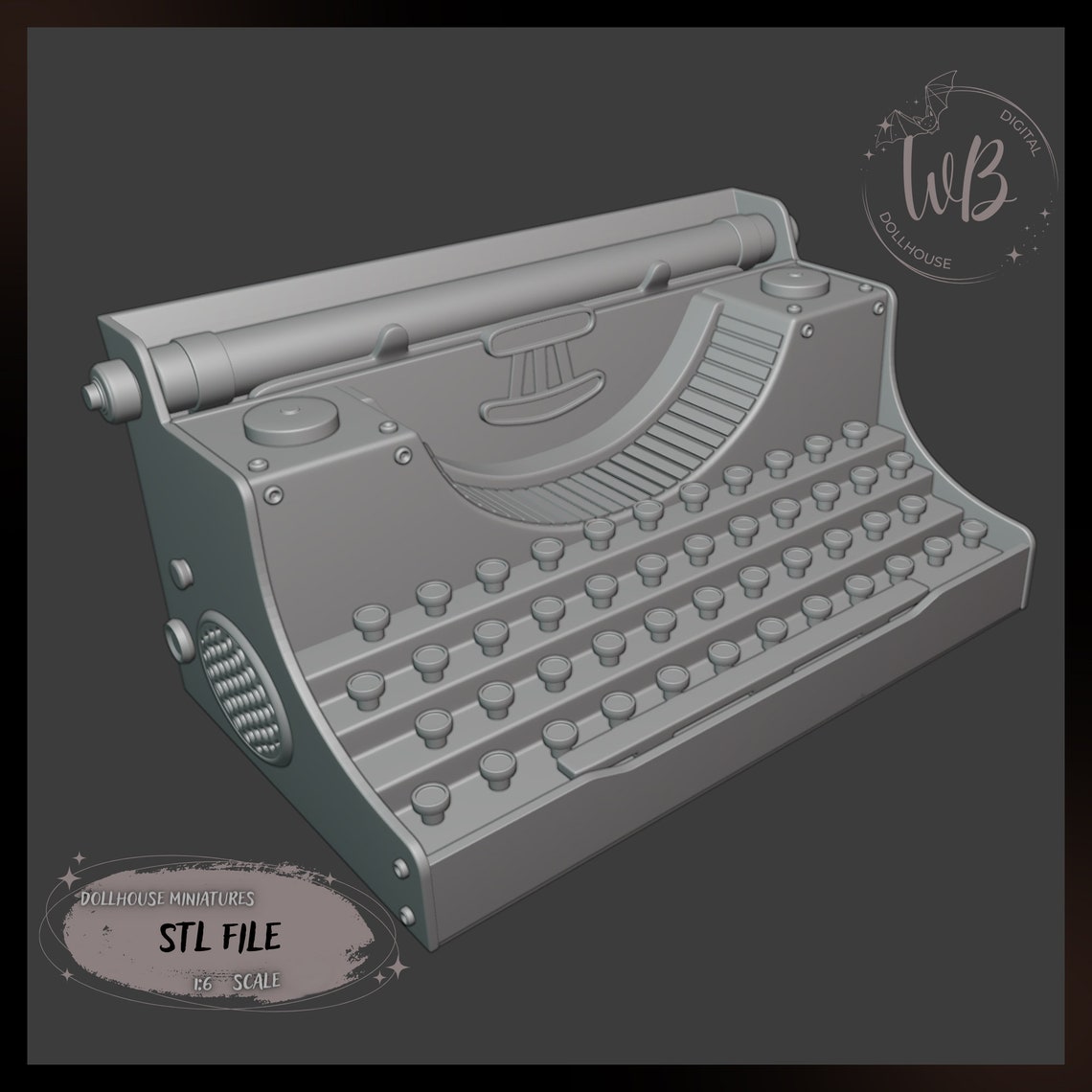 1:6 Scale. Typewriter for Dollhouse. Miniature Typewriter. STL ...