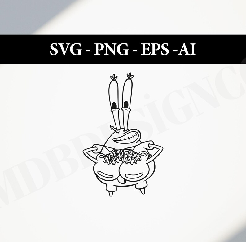 Mr. Krabs, Sponge Bob, Money, Dollar, Cartoon, SVG, Vector, Tattoo ...